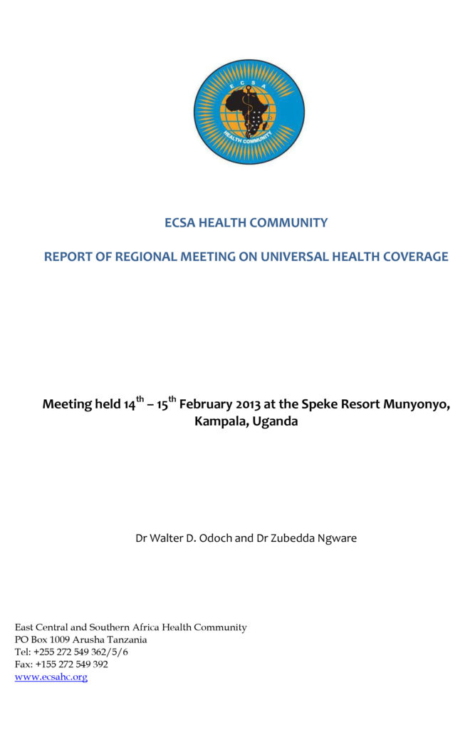 ECSA Reports - ECSA-Health Community
