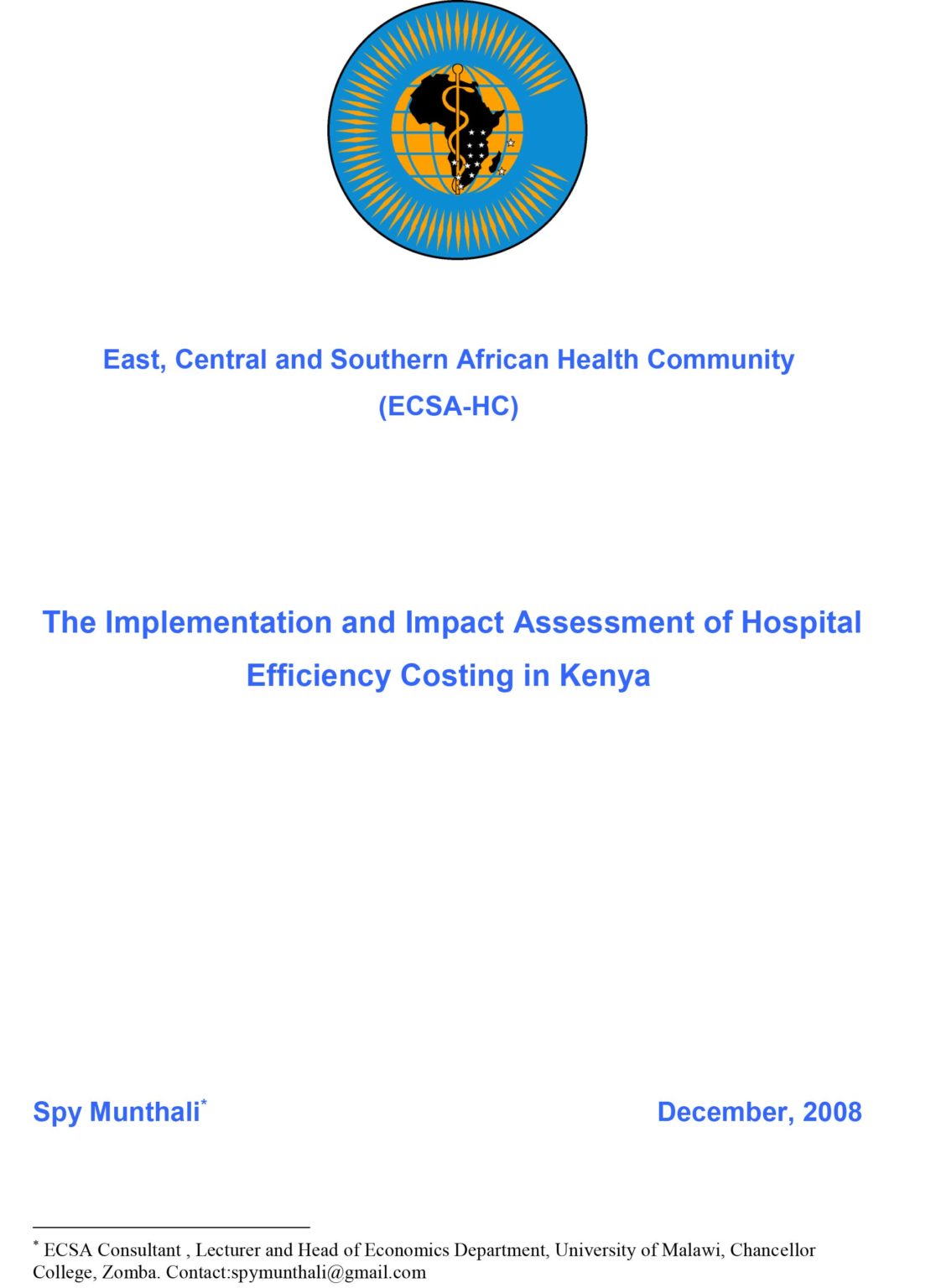 ECSA Documents - ECSA-Health Community